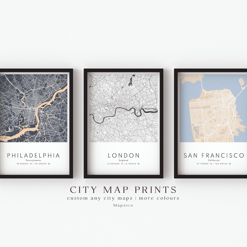 Chicago Map City States - Etsy