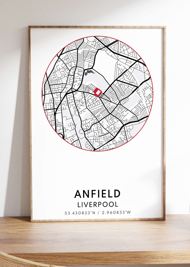 Liverpool FC Print Anfield Stadium Print Stadium Print Map - Etsy