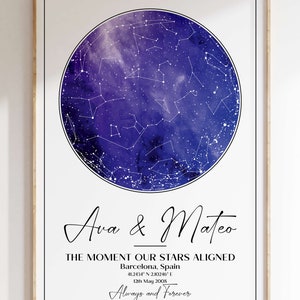 Custom Star Map Print, Personalised Star Map Gift, Gift for Him, Gift ...