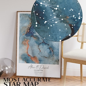 Personalised Star Map Print, Couples Special Date, When We Met, the ...