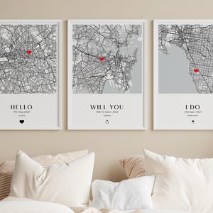 Engagement Gift for Couple • Where We Got Engaged Map • Personalized ...