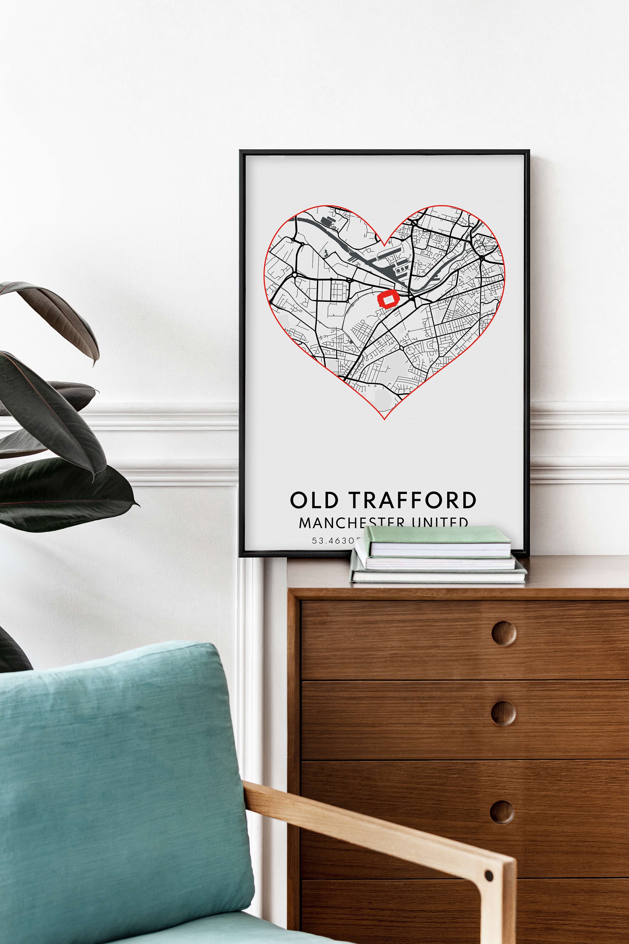 Manchester United Stadium Map Print: Old Trafford Giclée Art - Etsy UK