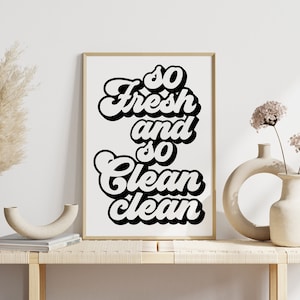 So Fresh and so Clean Retro Print: Bathroom Wall Art (digital Download ...