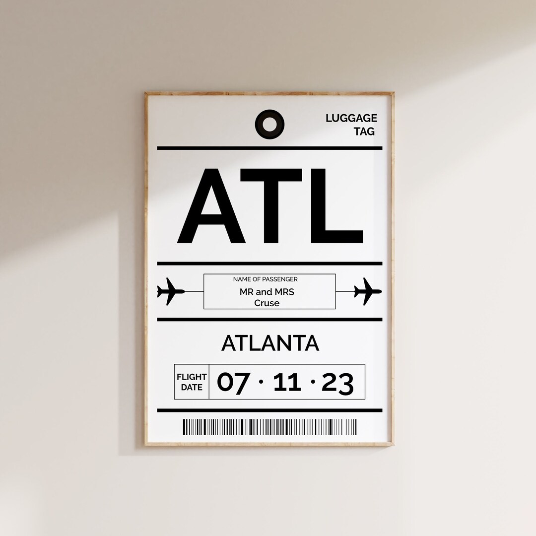 Custom Airport Code Print: Personalized Travel Art - Etsy