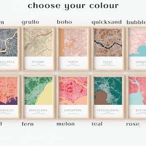 Set of 3 Custom Maps, City Map Prints, Custom Map Print, Custom Any ...