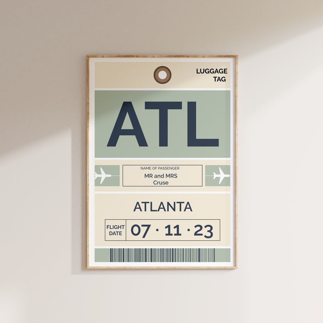 Airport Code Wall Art, Travelling Poster Luggage Tag, Travel Print ...