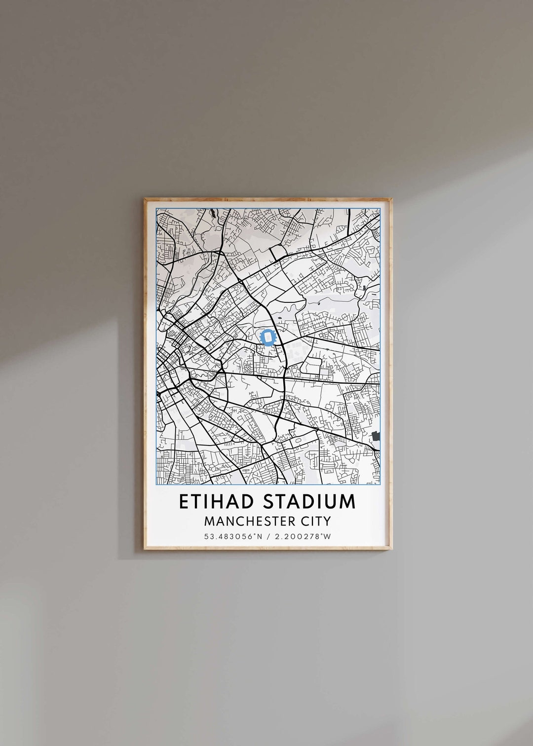 Manchester City FC Print, Etihad Stadium Print, Man City Print, Stadium ...