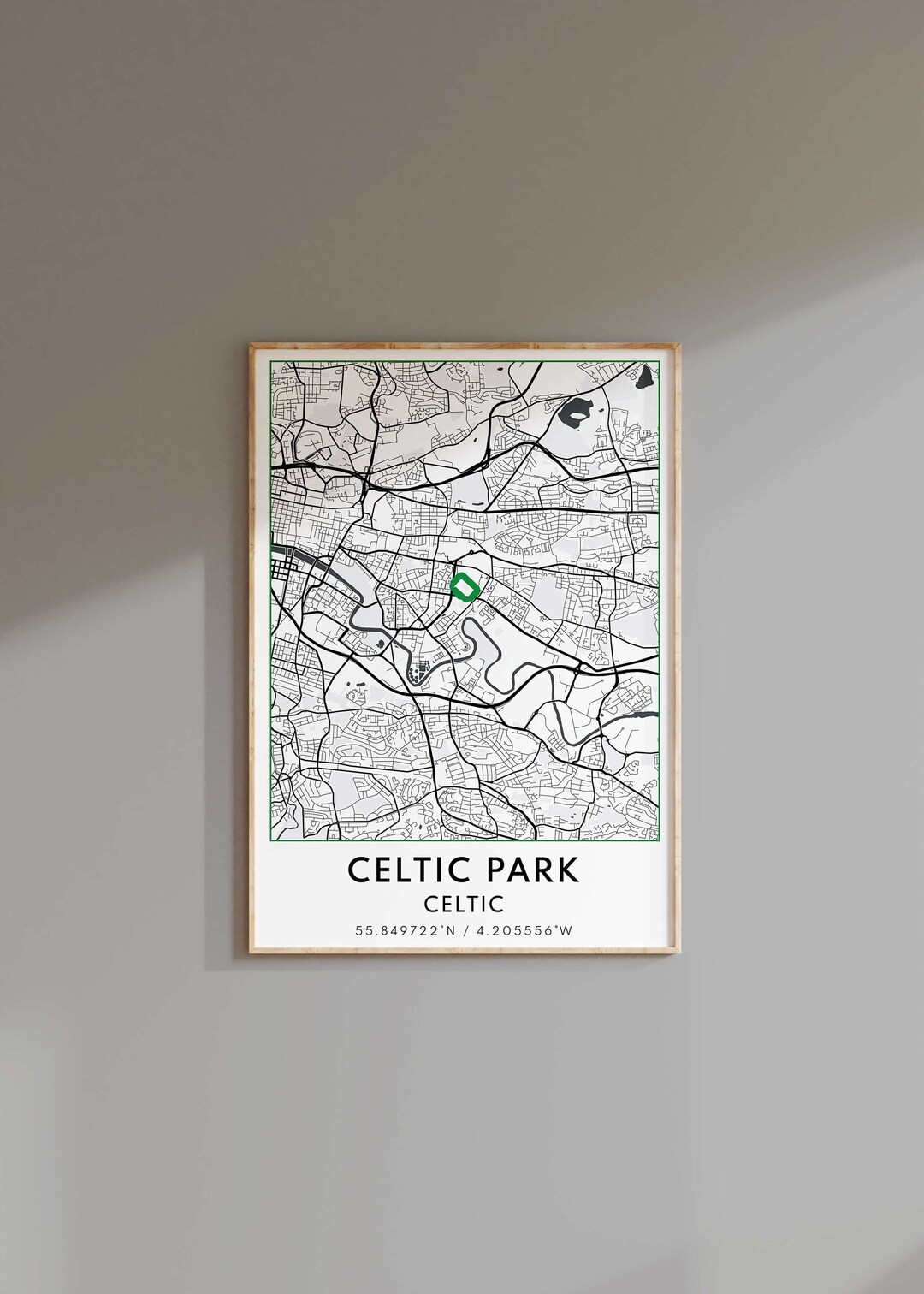 Celtic Park Stadium Map Art Print: Football Club Gift - Etsy