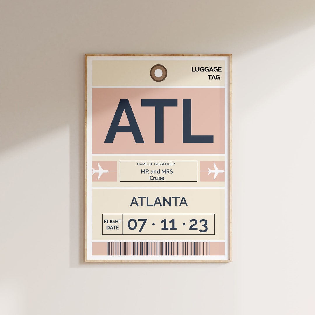 Personalized Airport Code Print: Custom Travel Gift, Retro Vacation ...