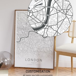 Digital Custom City Maps, Any City Map Hometown Print, Personalized ...