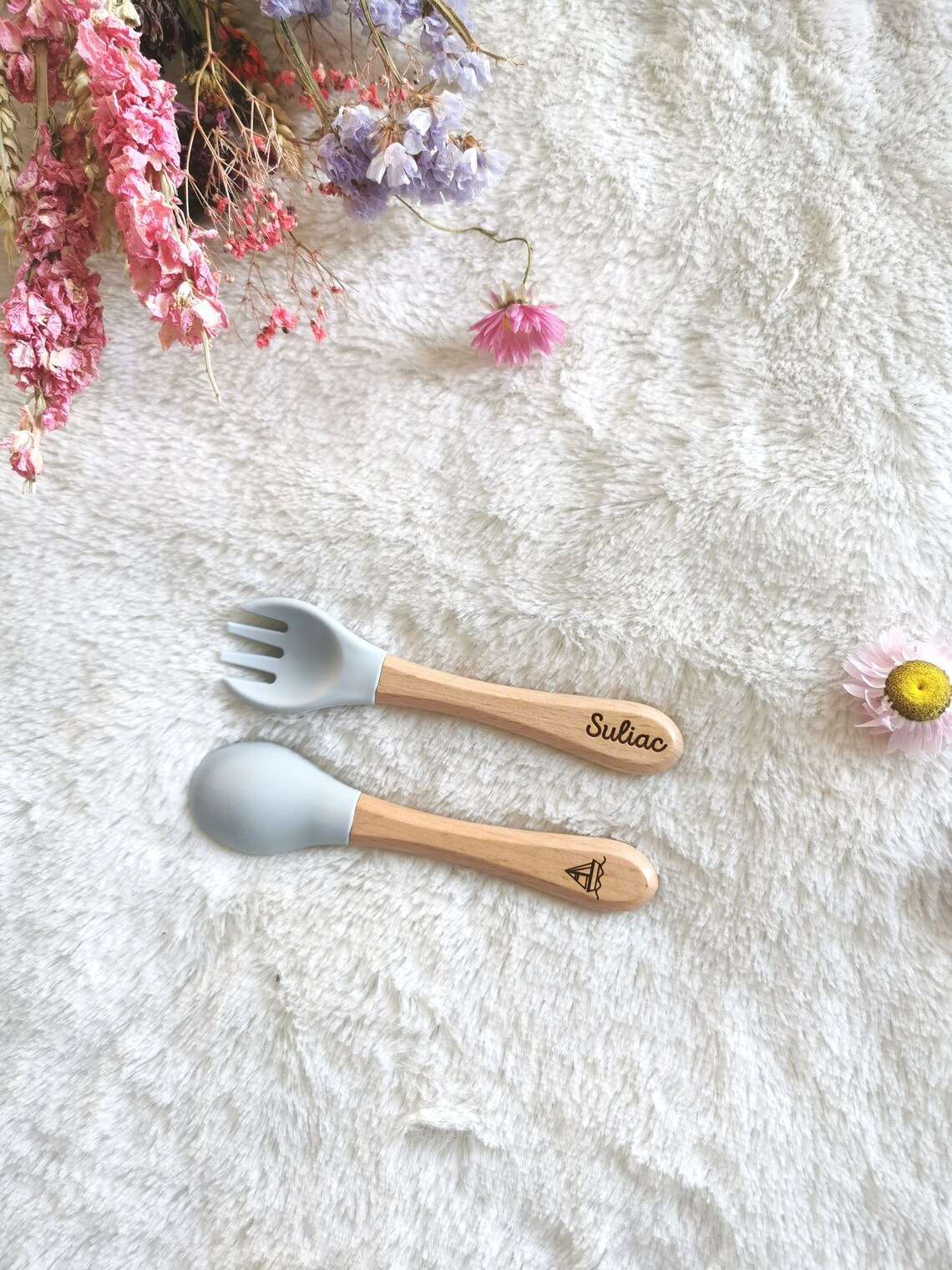 Set couverts bébé personnalisés /Fourchette et cuillère en - Etsy France