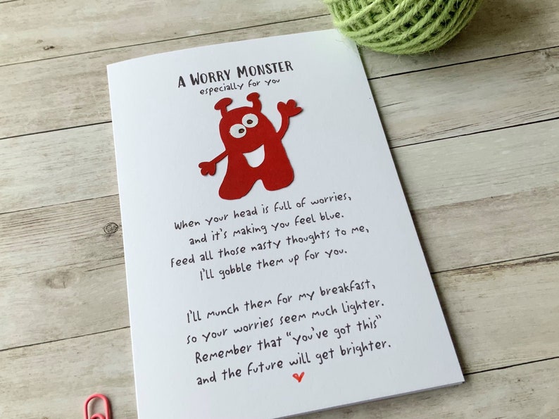 Worry Monster Card Youve Got This Positivity Anxiety Card - Etsy