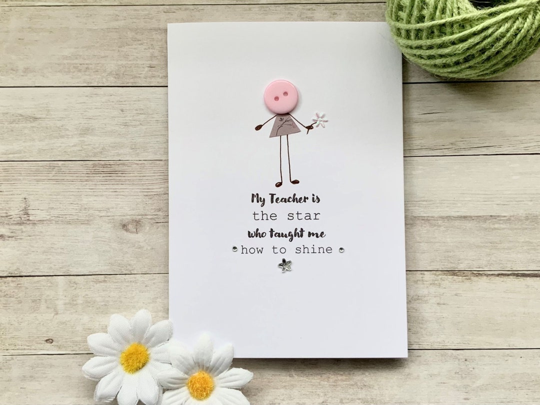 My Teacher is the Star Card, Teacher, Teaching Assistant Appreciation ...