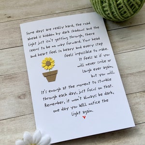 Some Days Are Really Hard Card, Bereavement, Sympathy Card, Depression ...