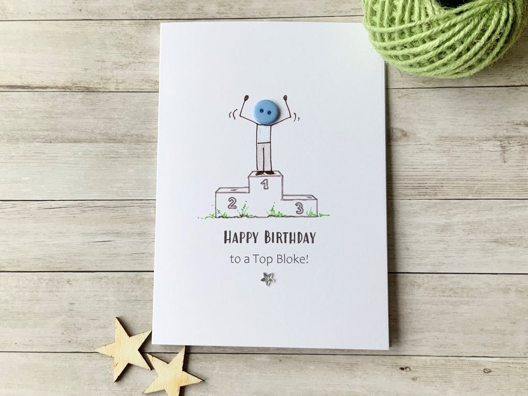 Happy Birthday to A Top Bloke Card, Male Birthday Card - Etsy