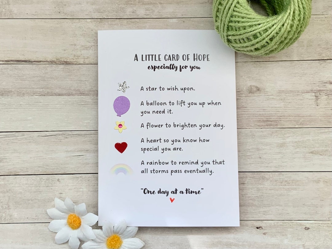 A Little Card of Hope, Positivity, Encouragement Card, - Etsy