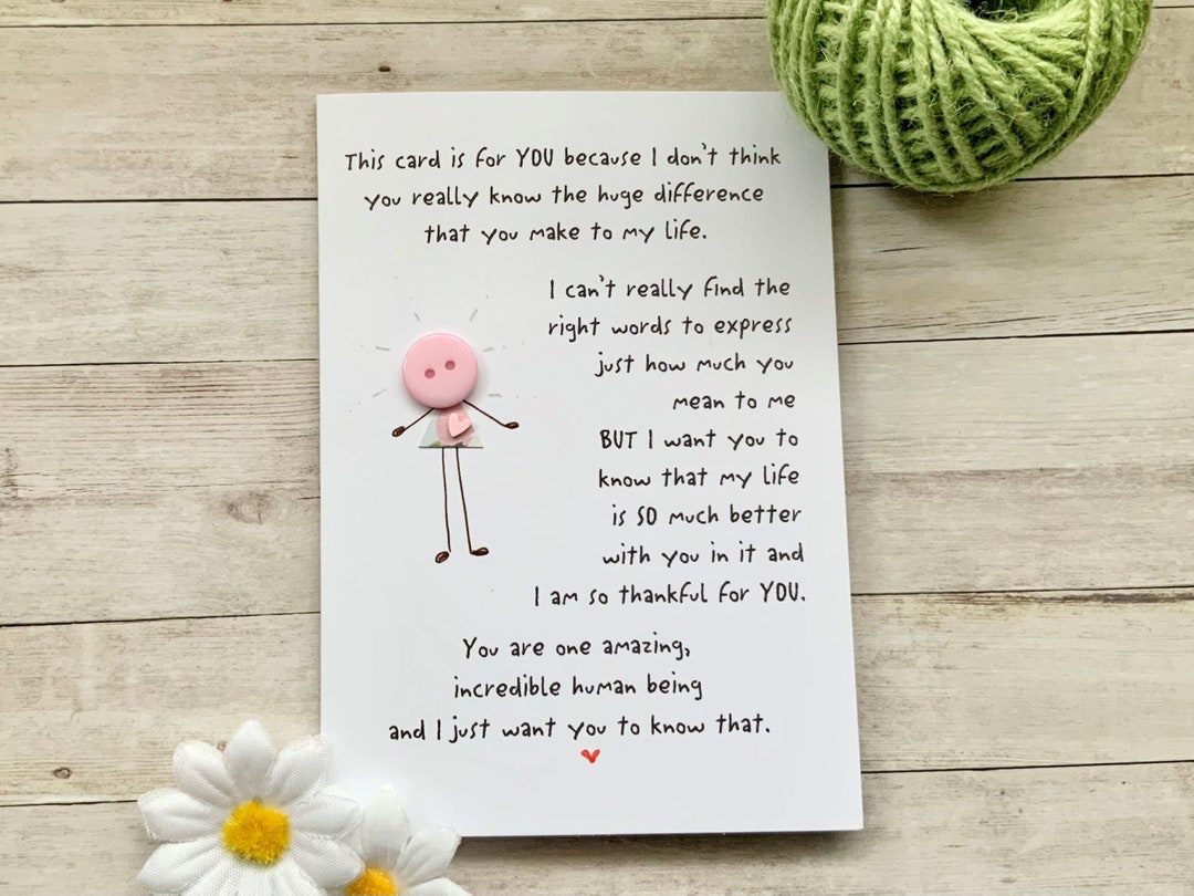 Incredible Human Being Card, Tough Times Card, Supportive Friend ...