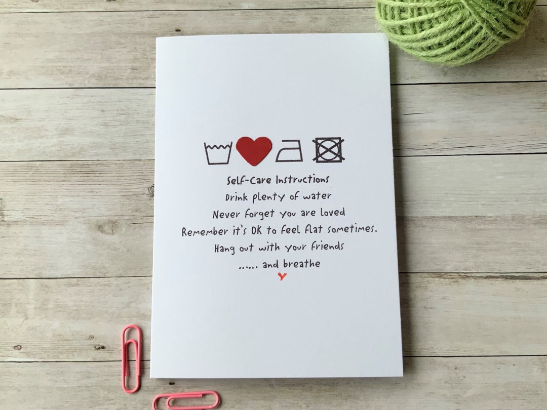Self Care Instructions Card Mental Health Support Etsy