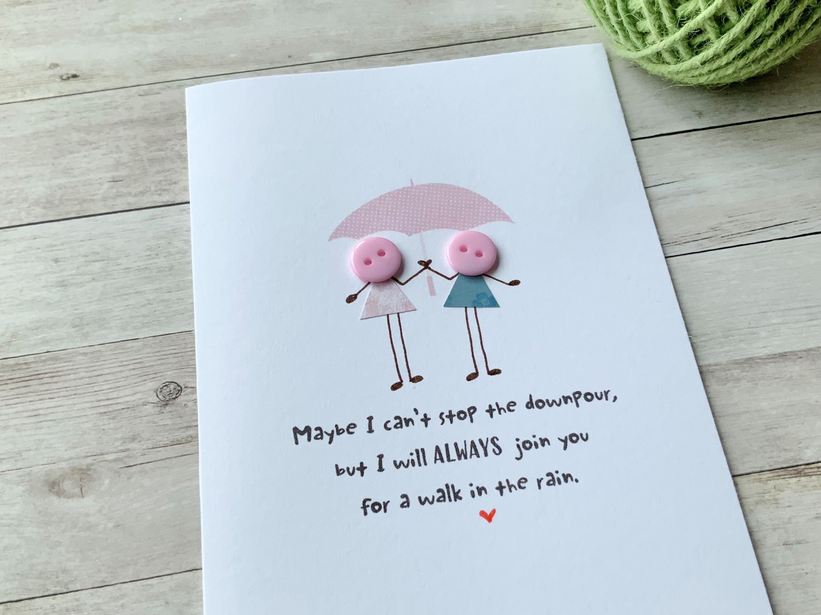 Maybe I Can't Stop the Downpour Card, Tough Times, Friendship Card ...