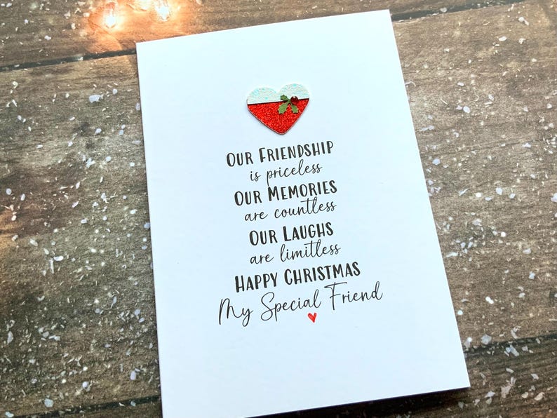 Handmade Friendship Christmas Card: Priceless Friend Xmas Greeting ...