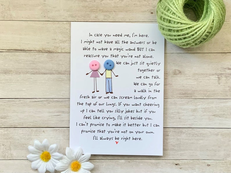 In Case You Need Me Card Tough Times Card Supportive Friend - Etsy