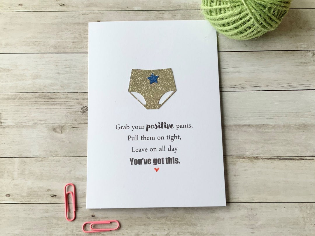 Positive Pants Card, Worry Card - Etsy