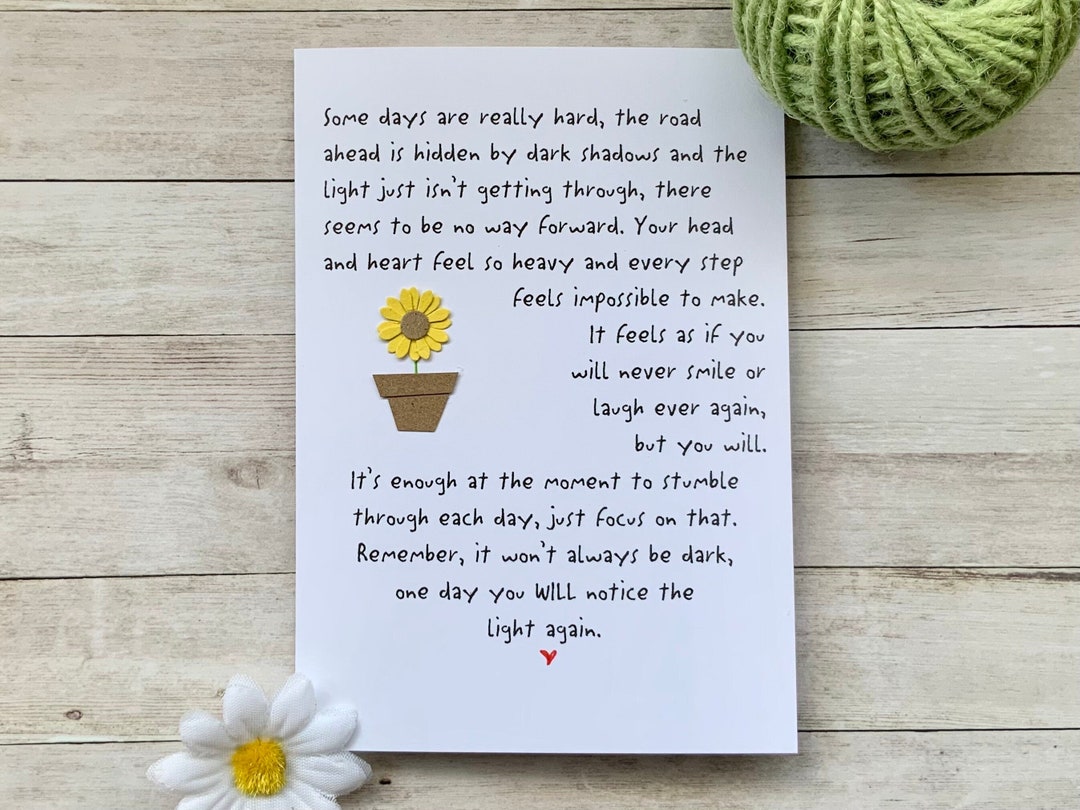Sympathy Card: Bereavement, Depression, Difficult Times - Etsy