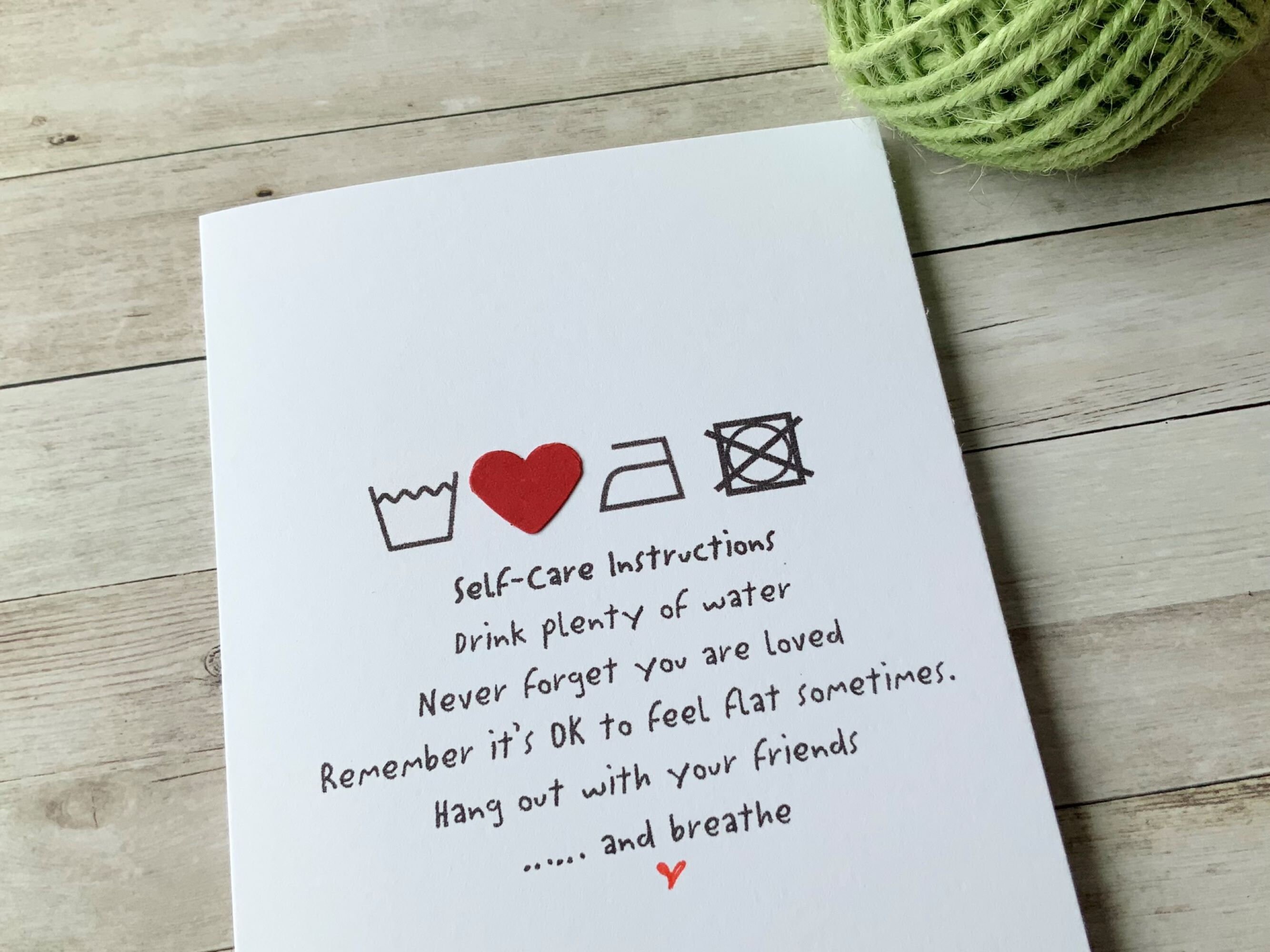 Self Care Instructions Card Mental Health Support Etsy