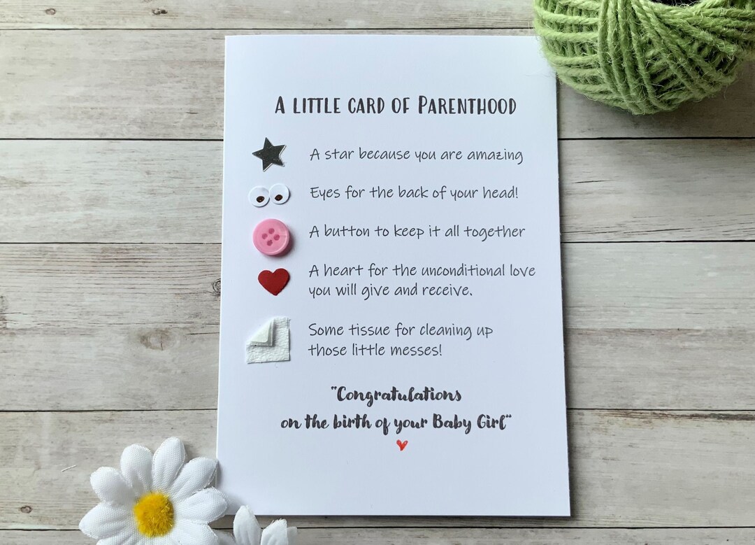 A Little Card of Parenthood, New Baby Card - Etsy