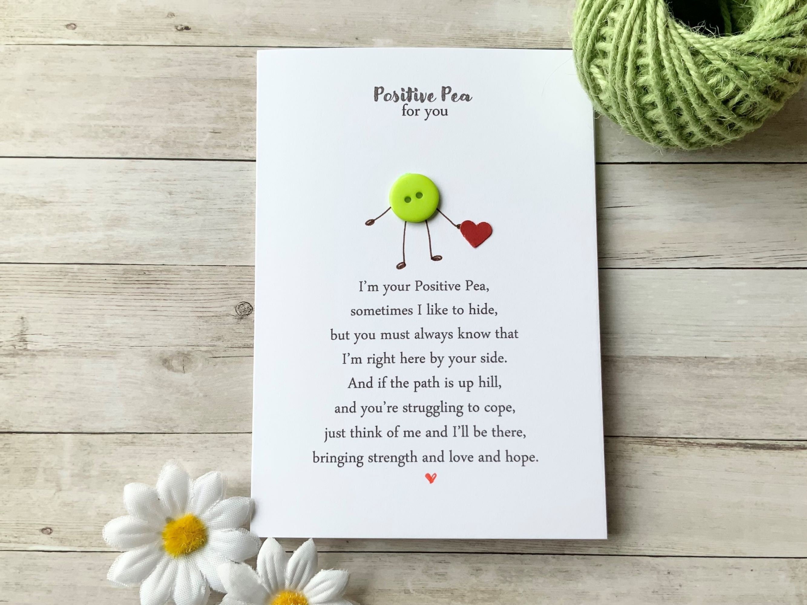 Positive Pea, Anxiety & Positivity Card - Etsy UK