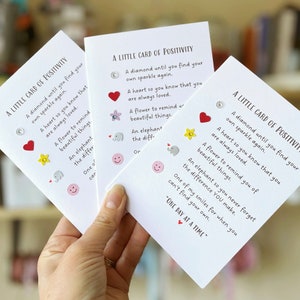 A Little Card of Positivity, Anxiety Card, - Etsy UK