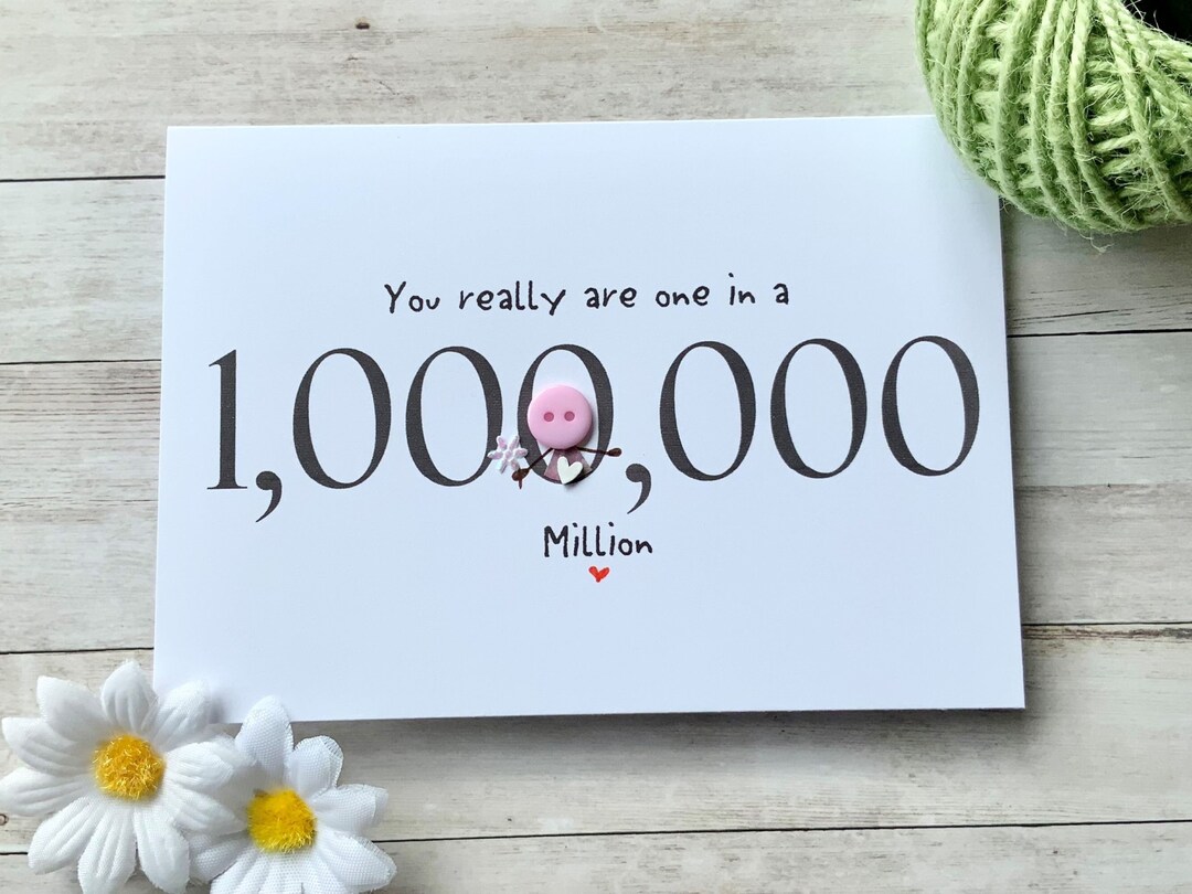 One in A Million Card, Supportive Friend, You Are Amazing Card, - Etsy