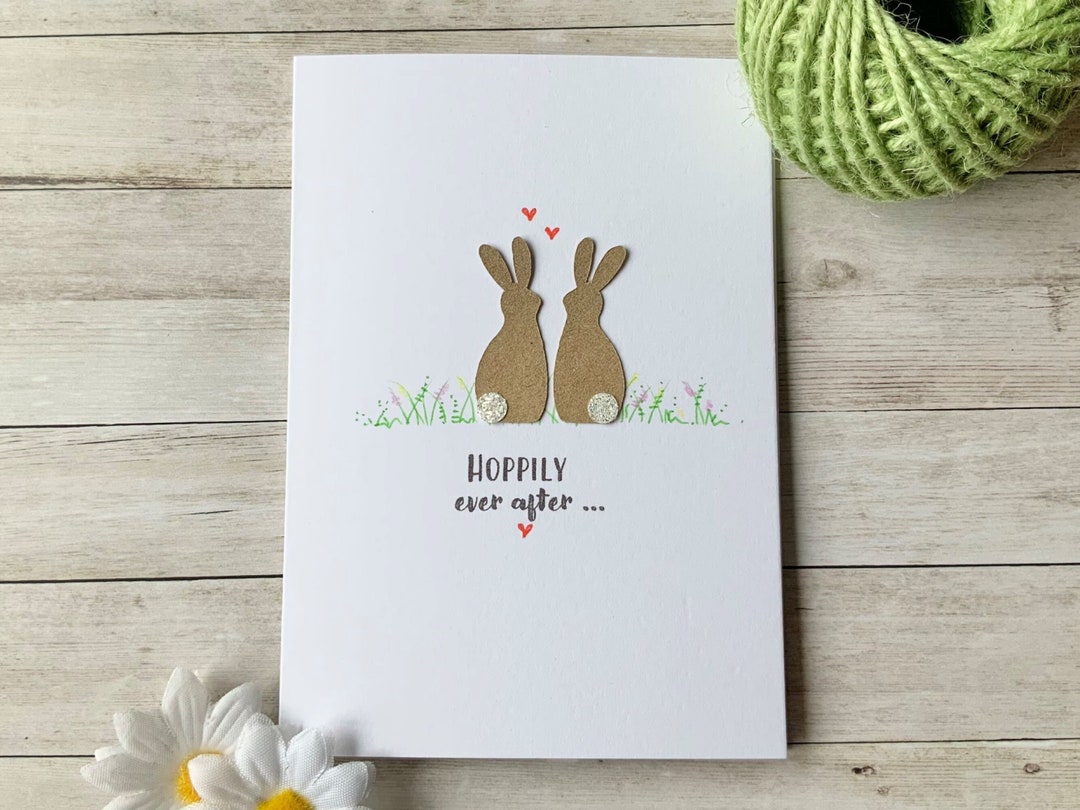 Hoppily Ever After Wedding Card - Etsy