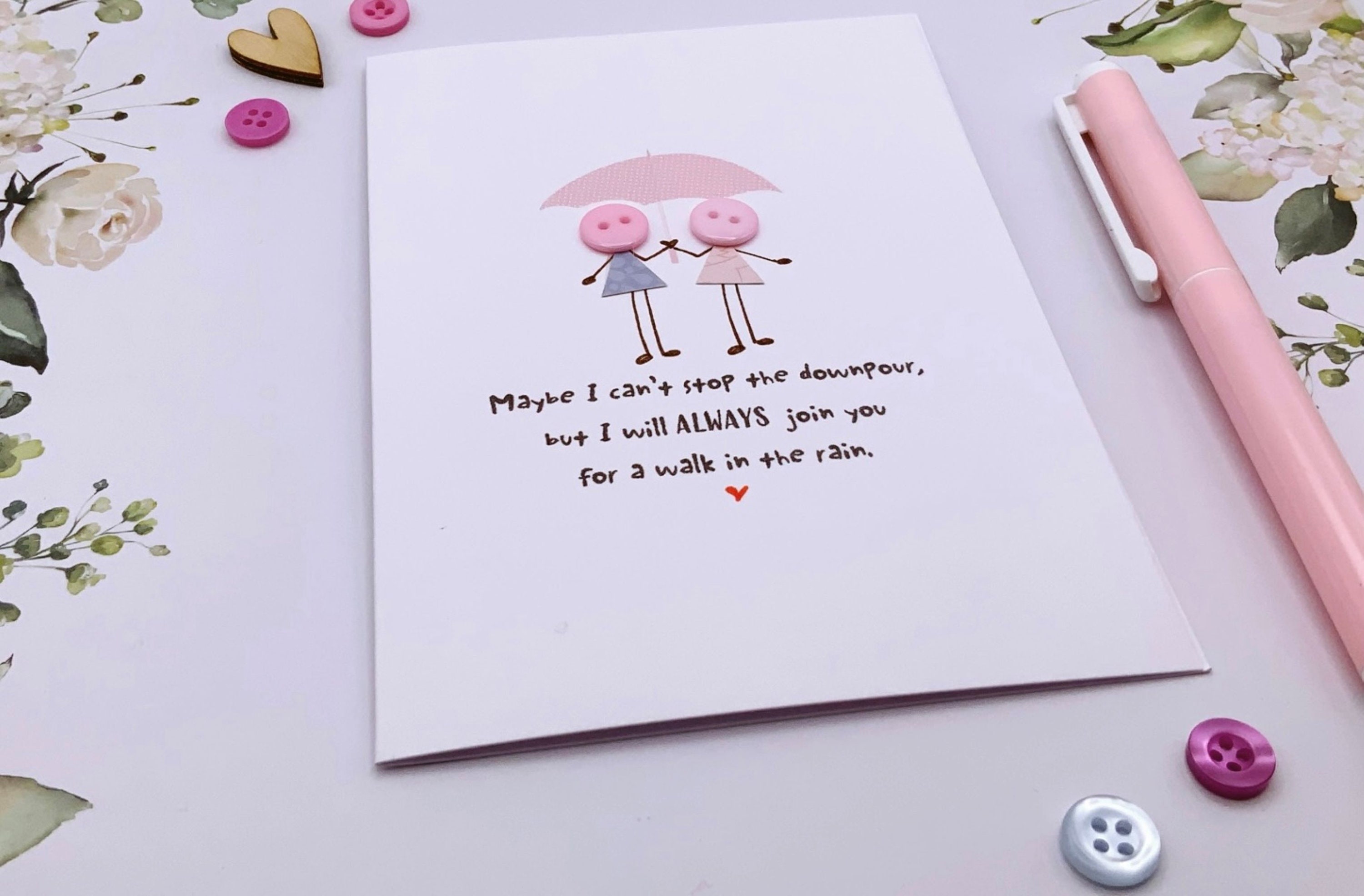 Maybe I Can't Stop the Downpour Card Tough Times Card - Etsy UK