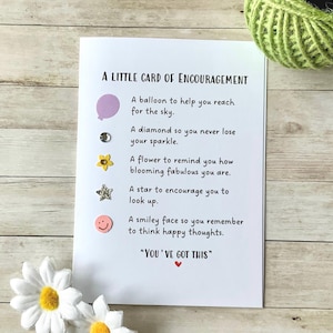 A Little Card of Encouragement, Positivity Card, - Etsy UK