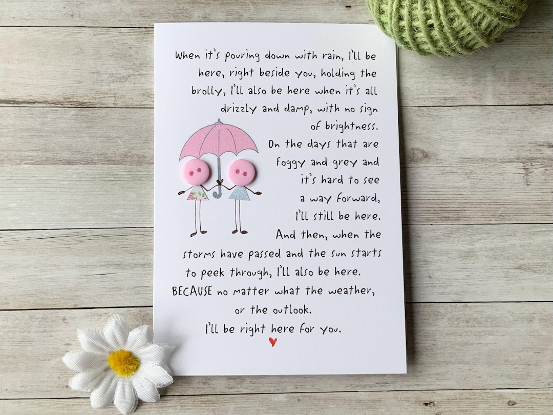 Whatever the Weather Card, Tough Times Card, Supportive Friend, Friends ...