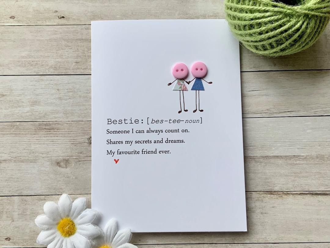 Bestie Definition Card, Appreciation Card for Best Friend - Etsy UK