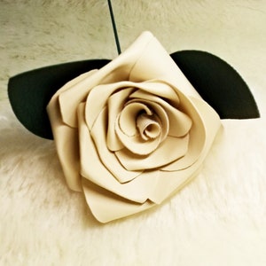 Fake Leather Rose With Stem, Faux Leather Flower, Anniversary Gifts - Etsy