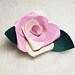Fake Leather Rose, Pink Beige Rose Brooch, Faux Leather Floral, Flower ...