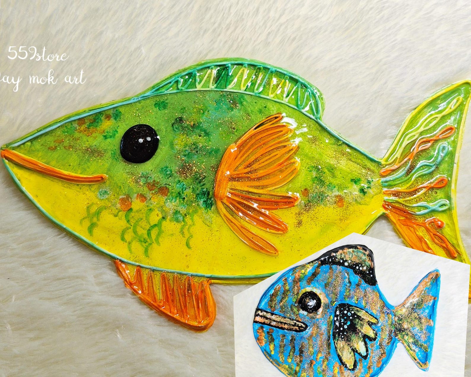 Fish Wall Hanging, Sea Animal Art, 2d Wall Decor, Undersea Gifts ...