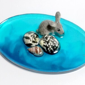 Rabbit Resin, Sea Resin Art, Small Trinket Tray, Rabbit Decoration, 3d ...