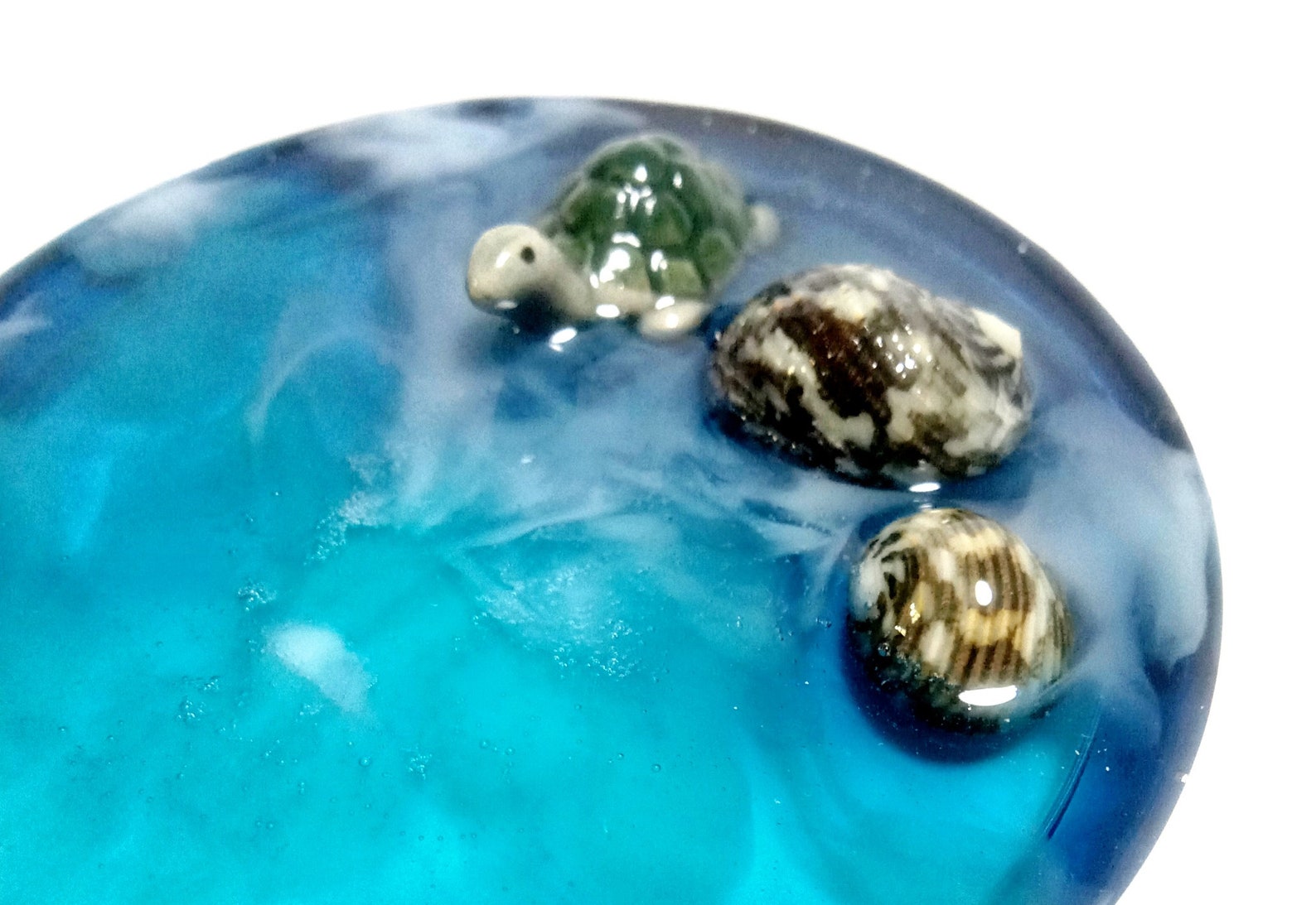 Animal Resin, Turtle Epoxy Resin Art, Marine Turtle, Seashell Resin ...