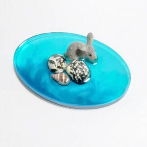 Rabbit Resin, Sea Resin Art, Small Trinket Tray, Rabbit Decoration, 3d ...