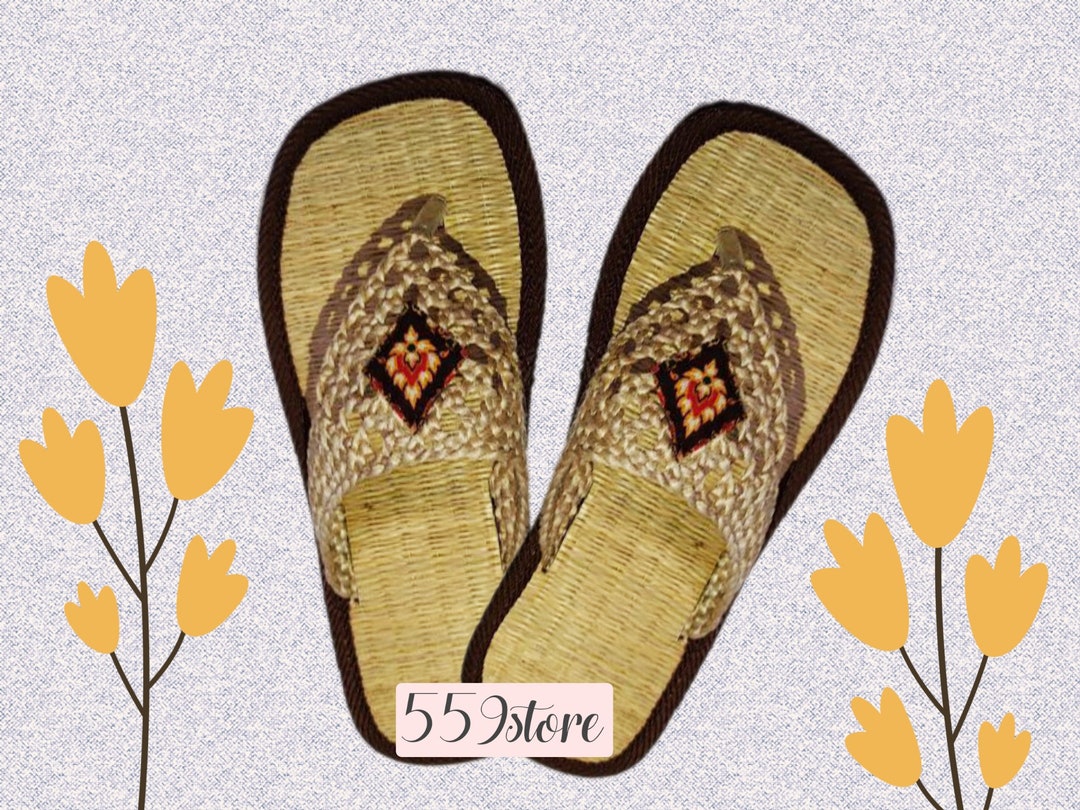 Cute Woven Slippers flip Flop Slippers papyrus Slippers indoor Slippers ...