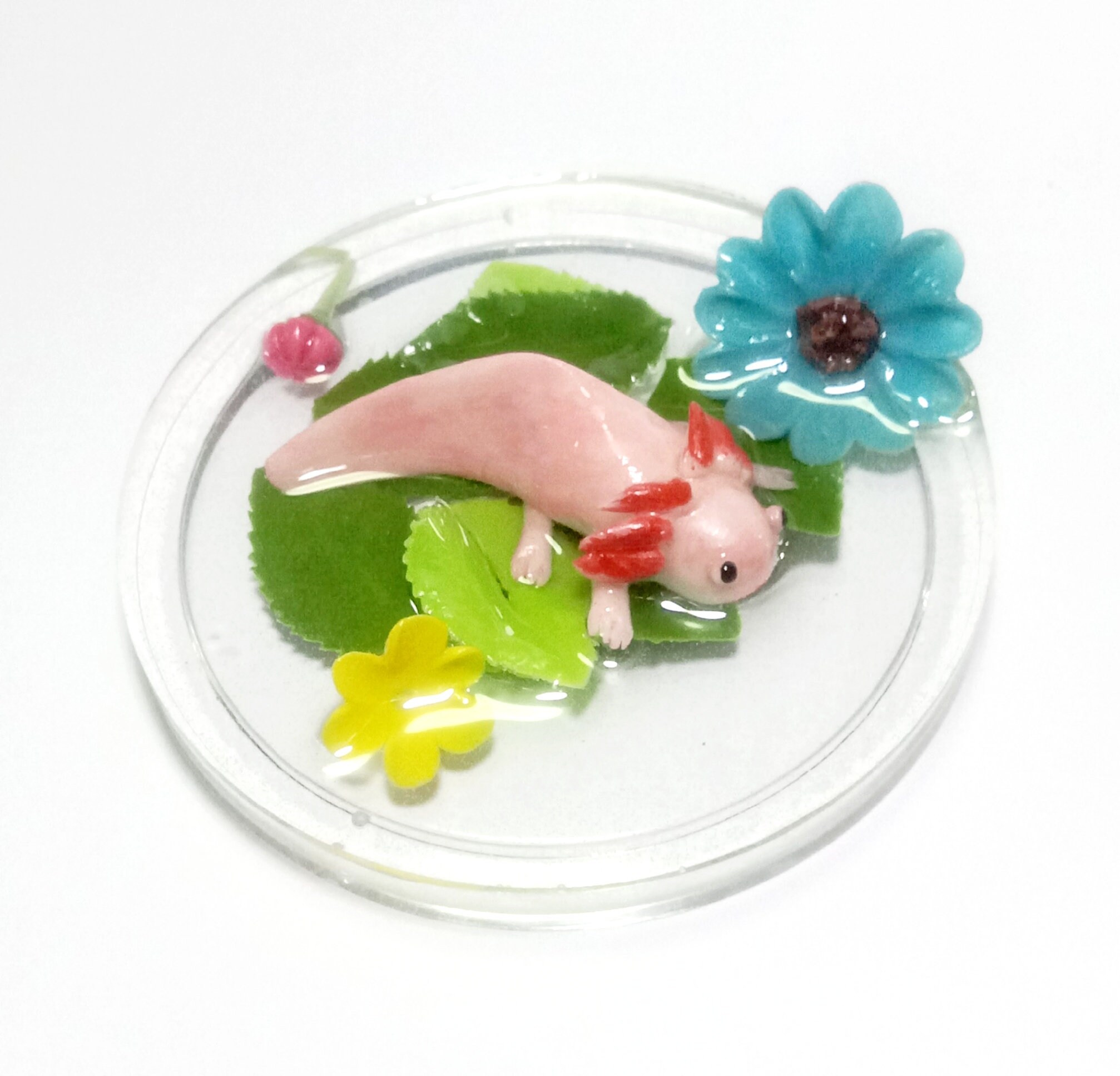 Axolotl Sculpture, Axolotl Resin, Axolotl in Pond Epoxy Resin Magnet ...