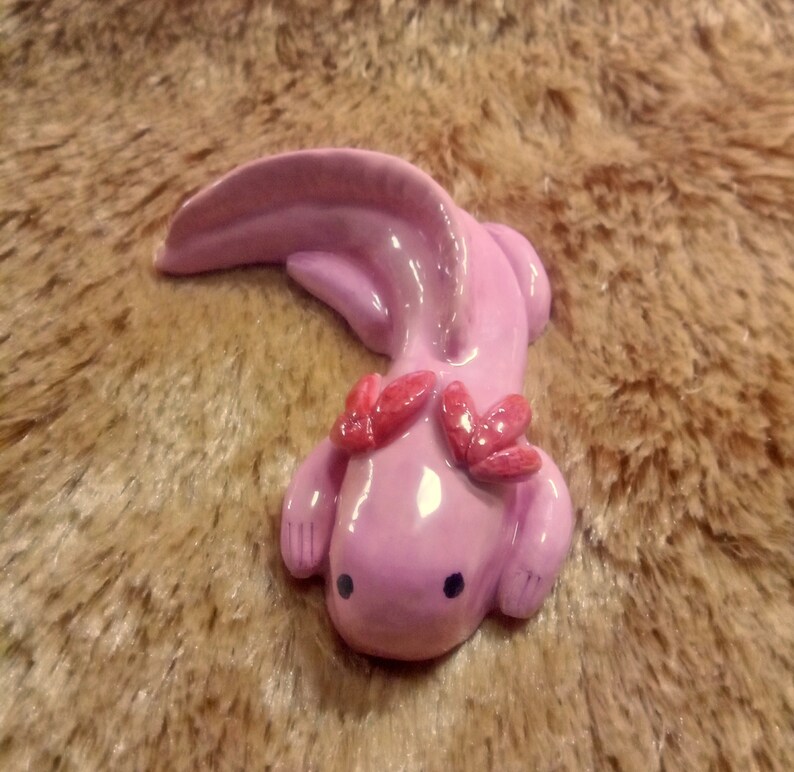 Axolotl Figurine, Exotic Animal Art, Small Sculpture, Salamander Art ...