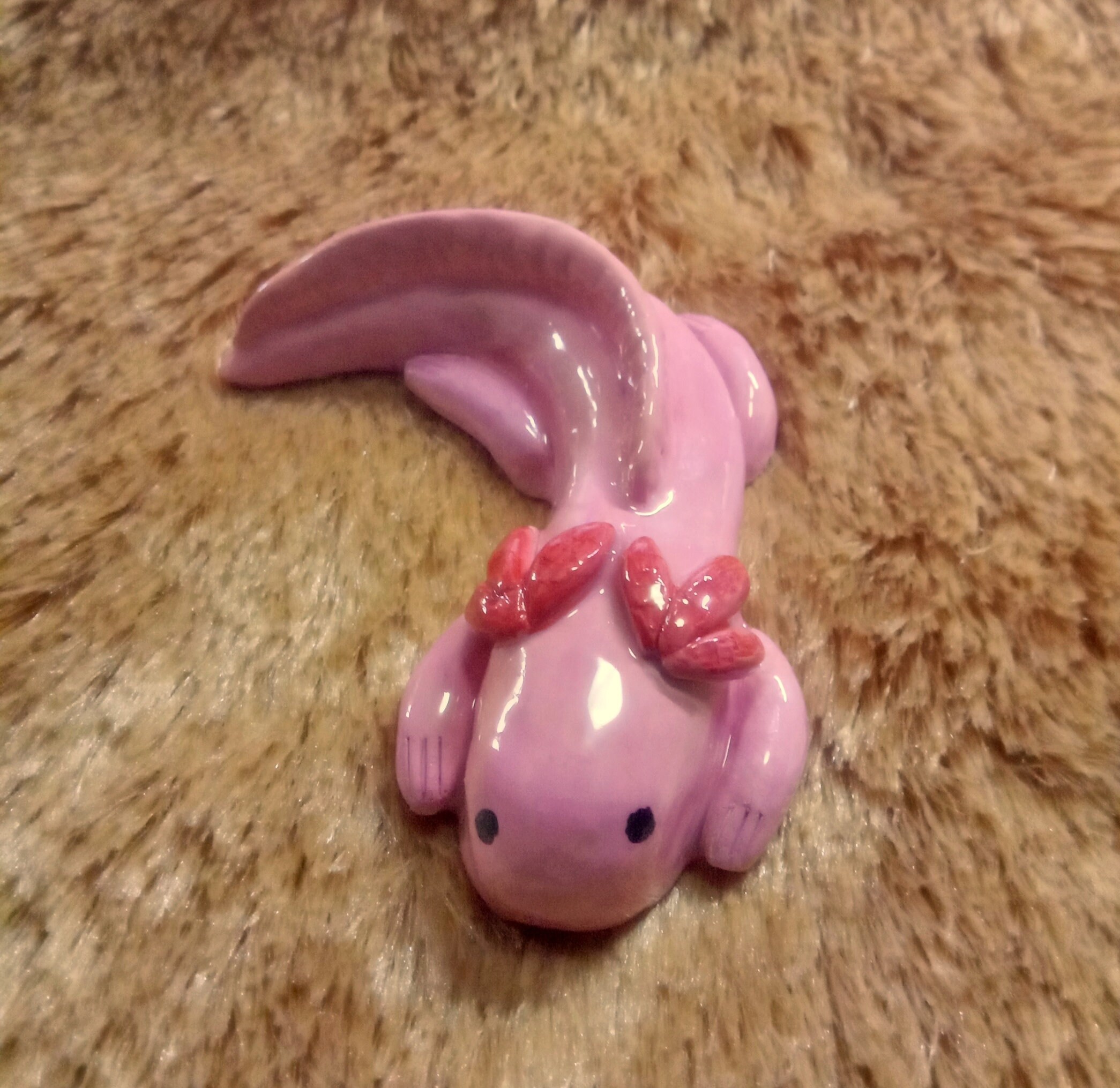 Axolotl Figurine, Exotic Animal Art, Small Sculpture, Salamander Art ...
