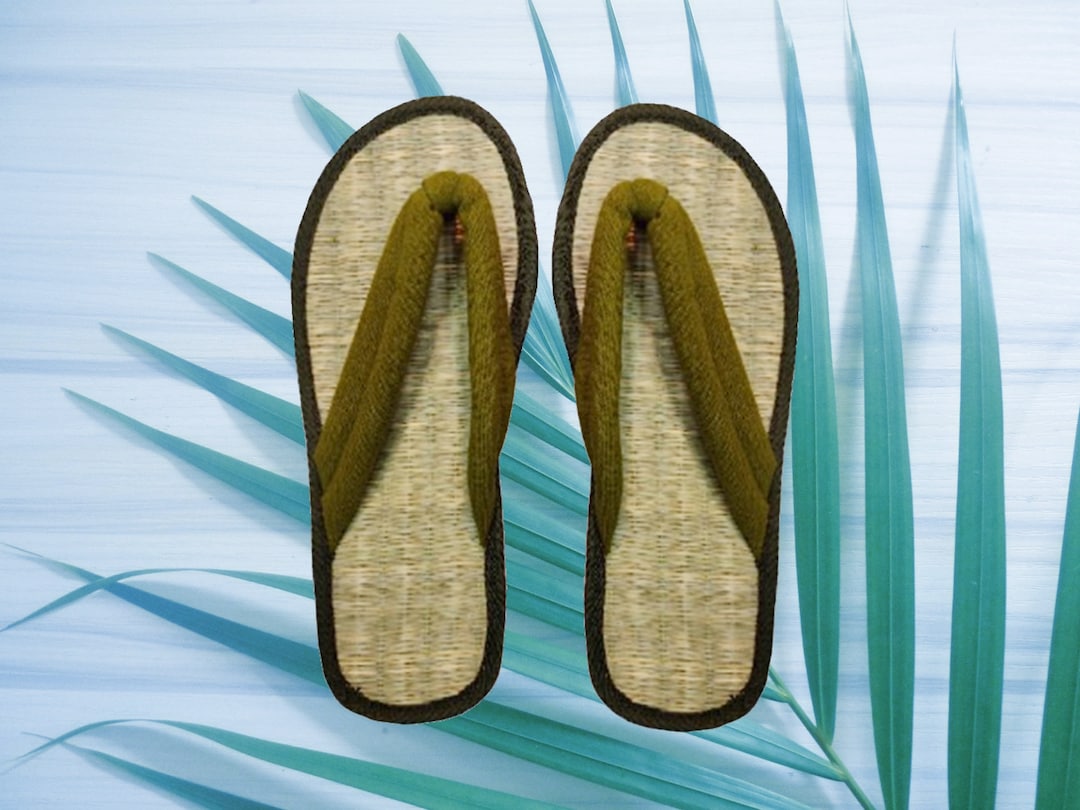 Olive Green Thin Slippers -flip Flop Slippers -papyrus Slippers -indoor ...