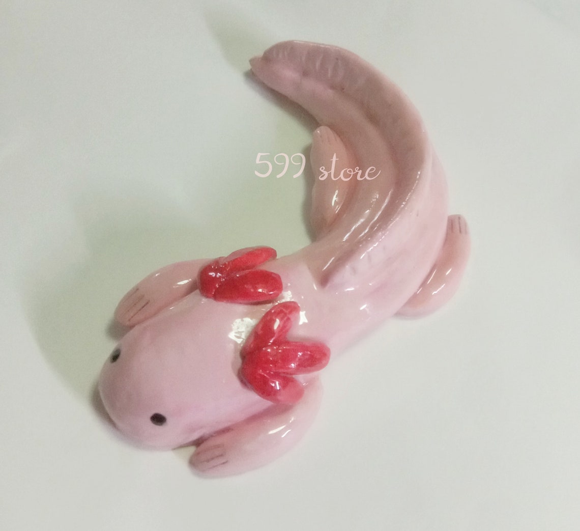 Axolotl Figurine, Exotic Animal Art, Small Sculpture, Salamander Art ...