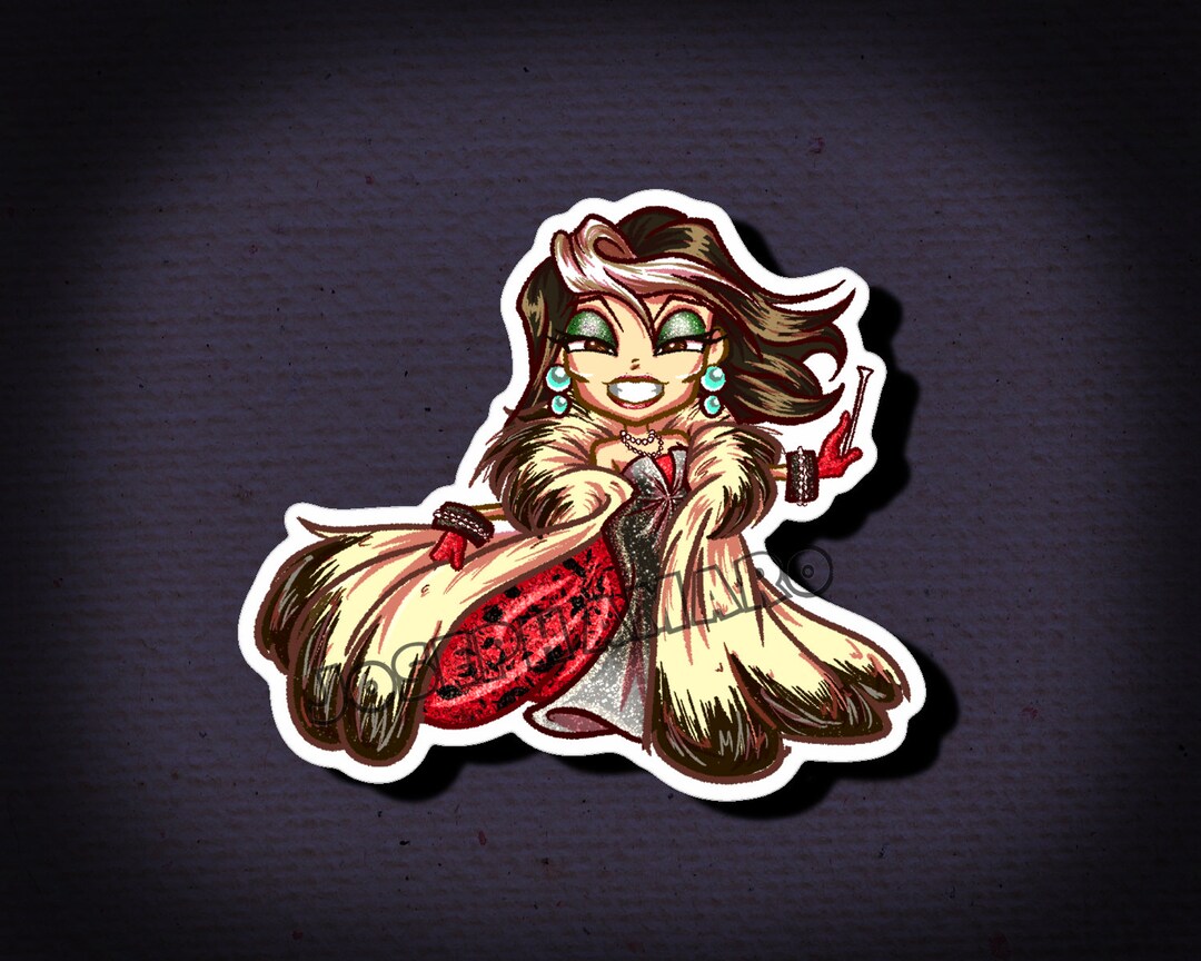 Villains of Darkness: Cruella Sticker - Etsy